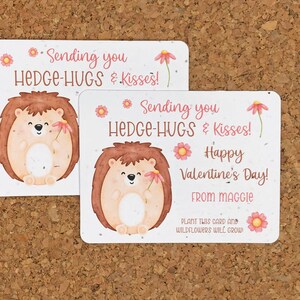 12 Hedgehog Design Seed Paper Valentine's Day Cards - Plantable Full ...