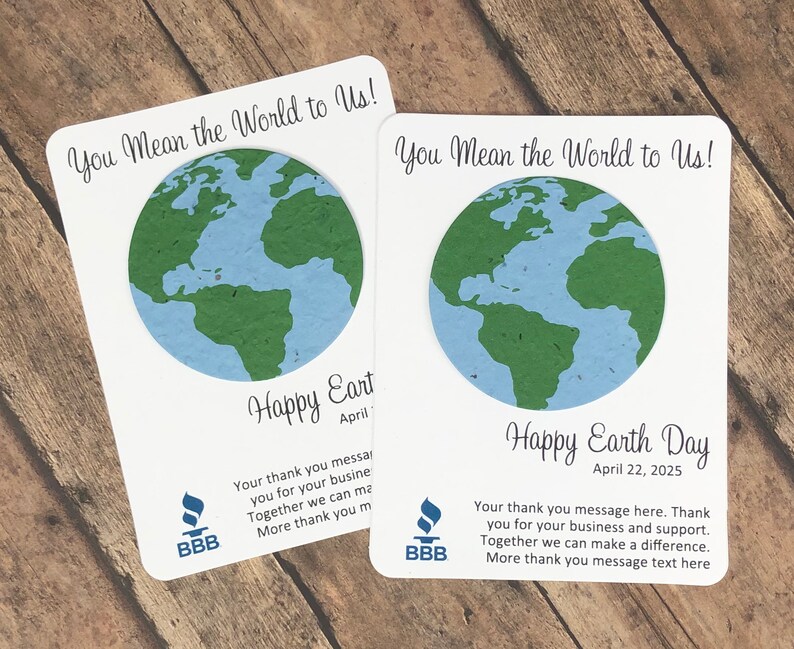 Earth Day Business Cards Plantable Globe Seeded Recycled Paper - Etsy