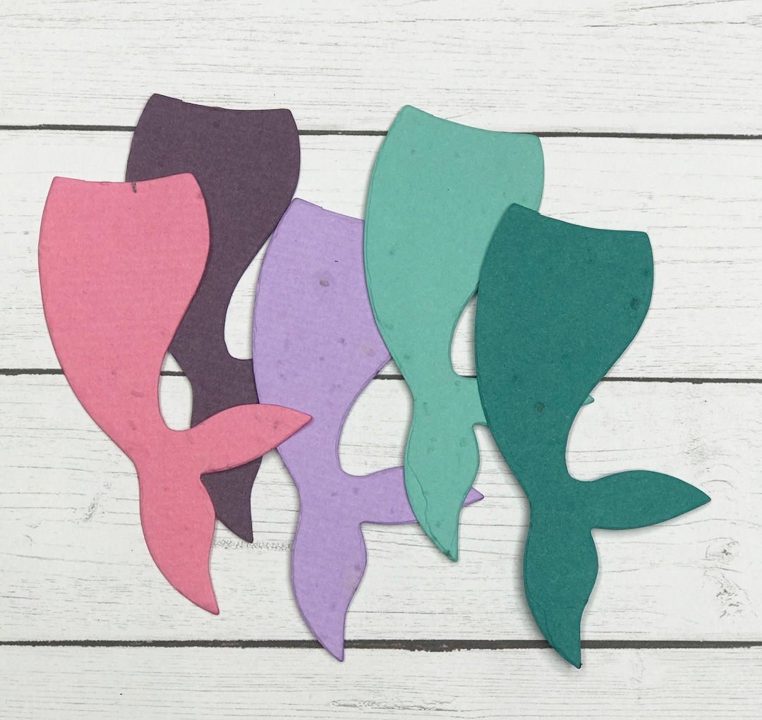 18 Mermaid Fin Plantable Seeded Paper Shape Favors 3", Available in 39 ...