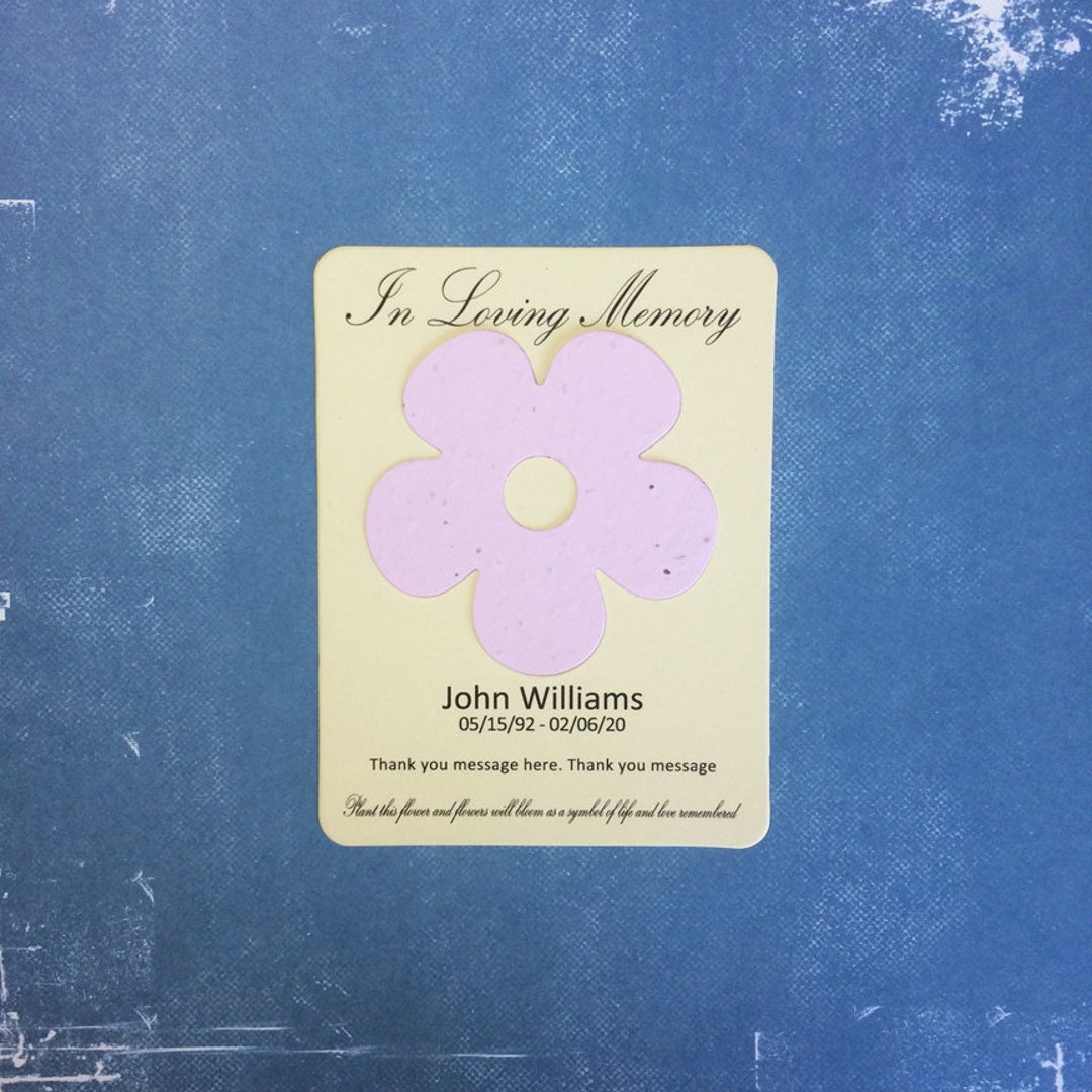 Memorial Blooming Flower Plantable Seed Recycled Paper Favors (set of ...