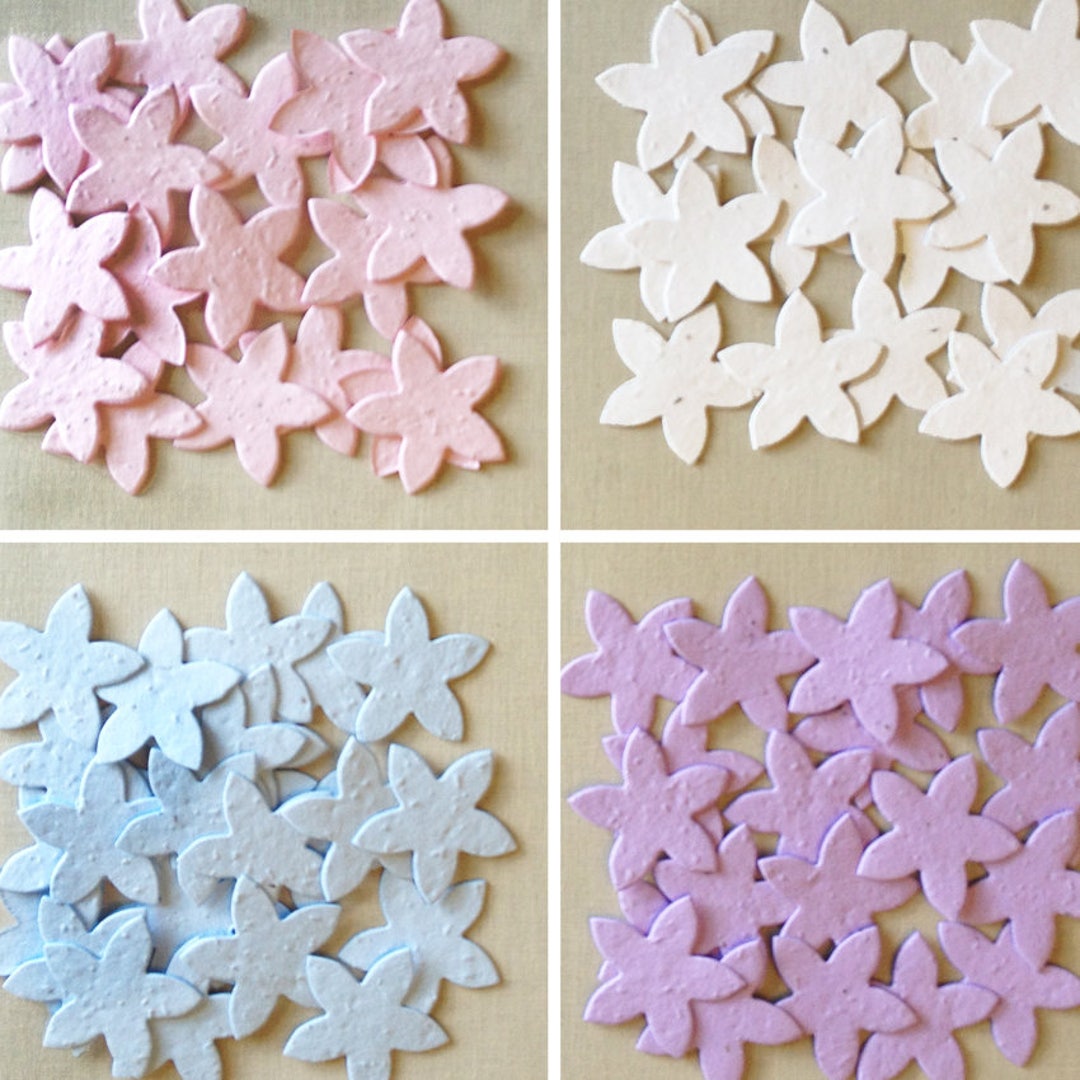 Star Flower Plantable Seed Paper Confetti, Wildflower, Recycled Paper ...