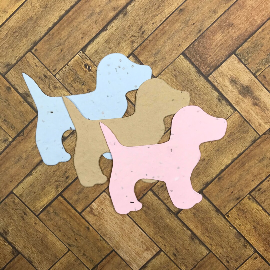 16 Dog Plantable Seeded Paper Shape Favors 3", Available in 28 Colors ...