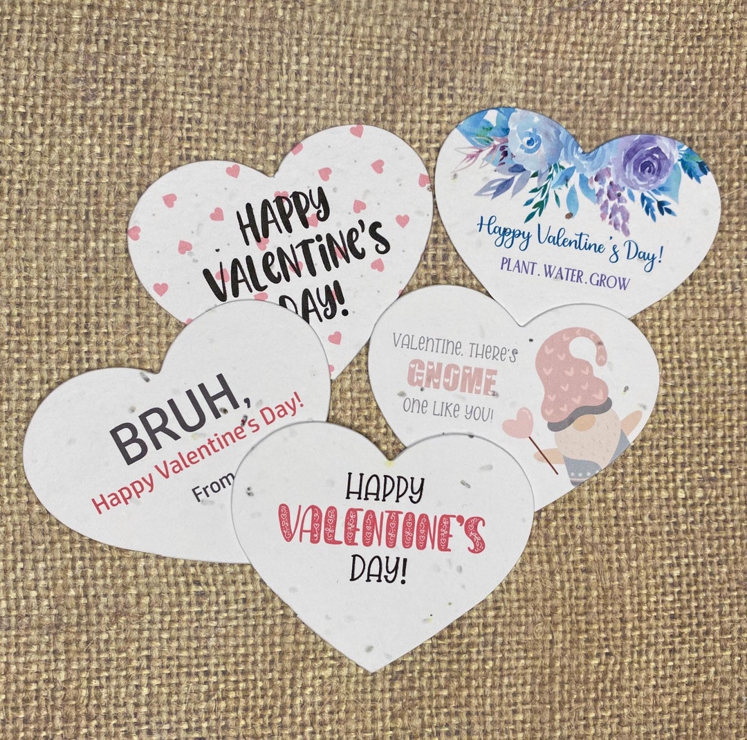 Valentine's Day Design Seed Paper Heart Favors - Plantable Wildflower ...