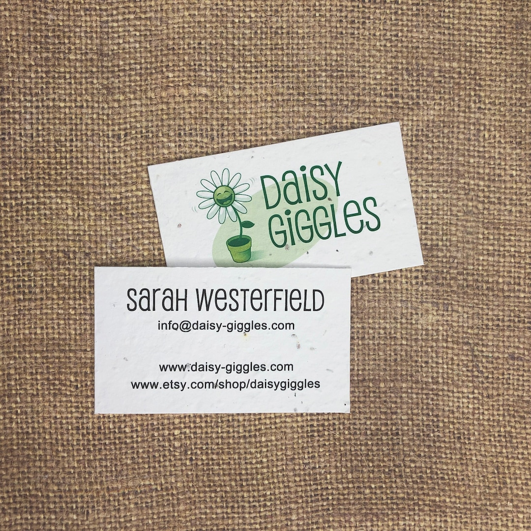 40 Seed Paper Plantable Business Cards - Unique Eco-friendly Recycled ...