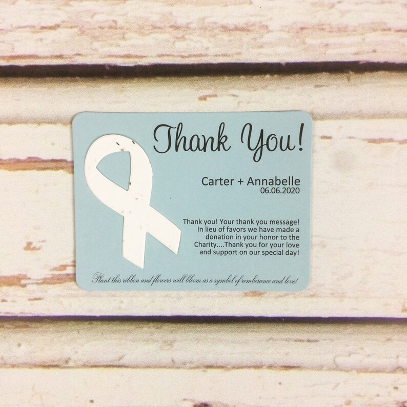 Awareness Ribbon Donation Cards Seeded Recycled Paper | Etsy
