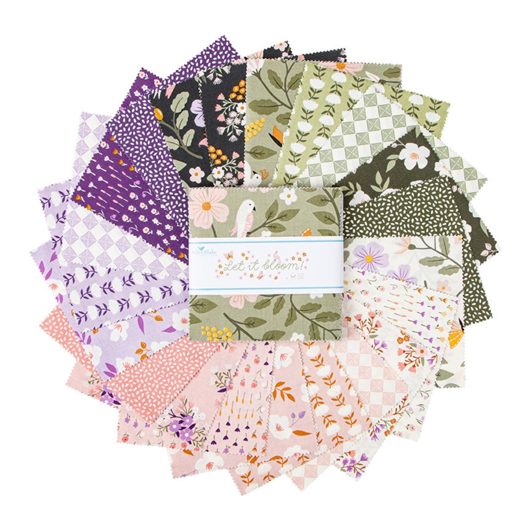 5-inch Stacker "let It Bloom!" Pre-cut Quilt Squares Fabric by Riley ...