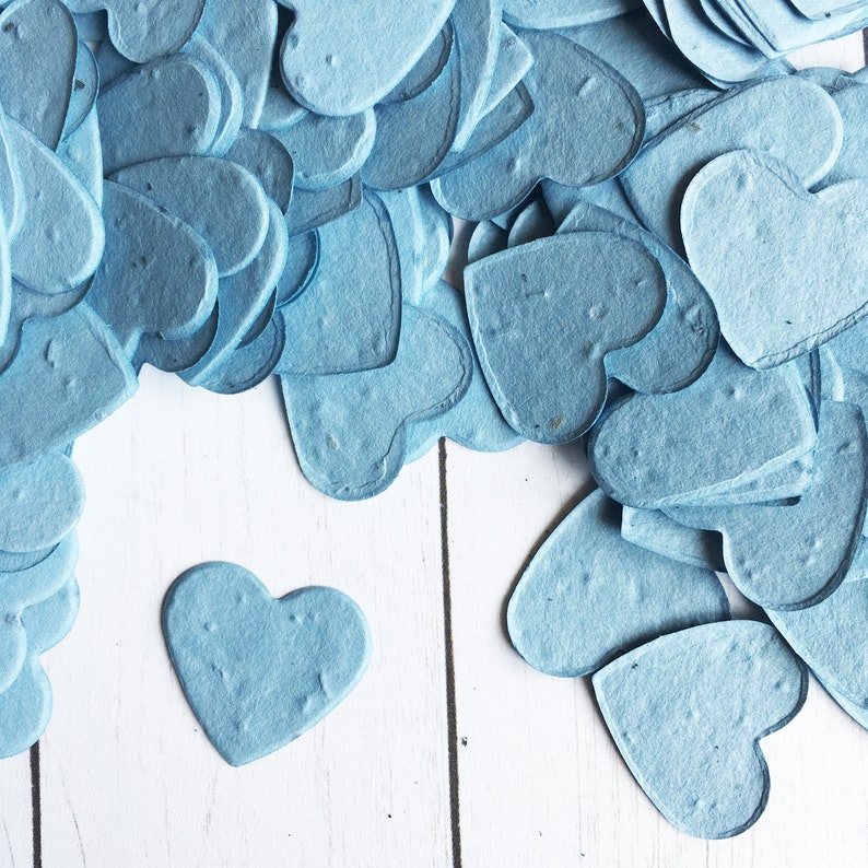 Cornflower Blue Heart Shaped Plantable Seed Paper Confetti - Etsy