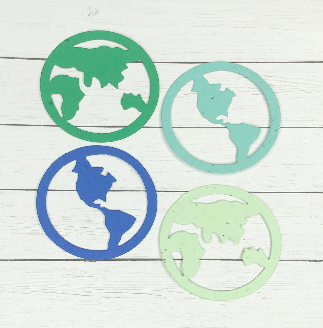 9 Earth Outline Plantable Seeded Paper Shape Favors - Available in 29 ...