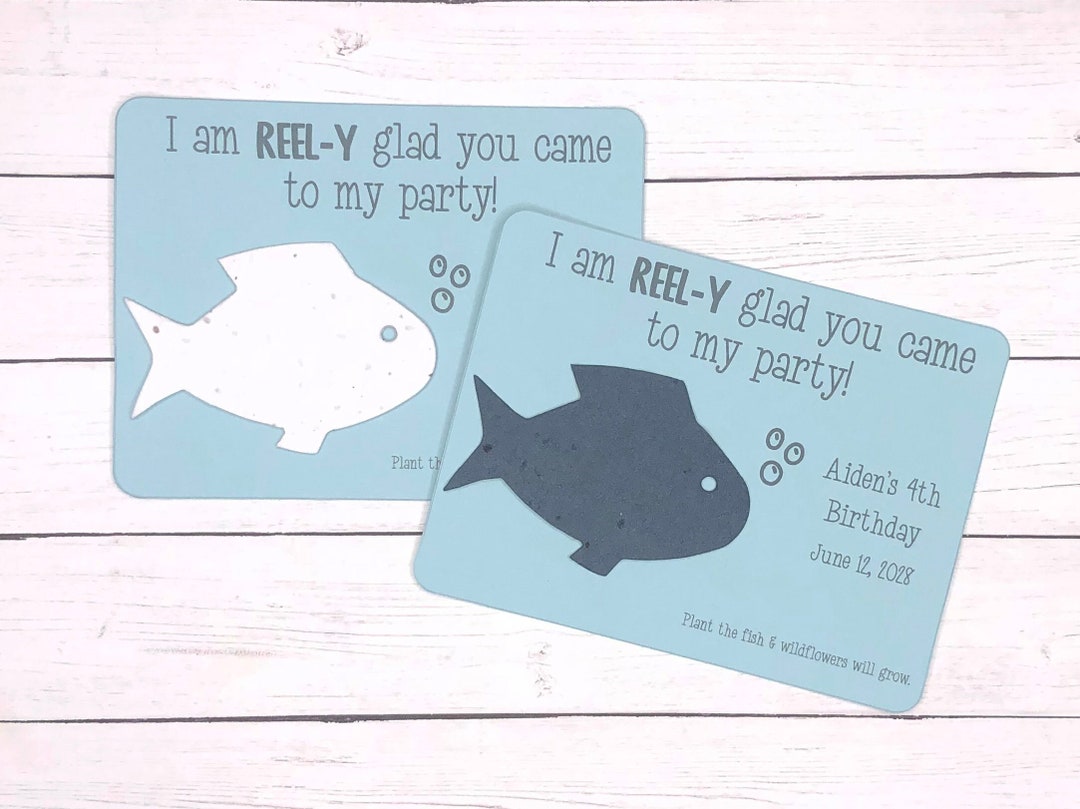 12 "reel-y Glad You Came" Plantable Seed Paper Birthday Party Favor ...