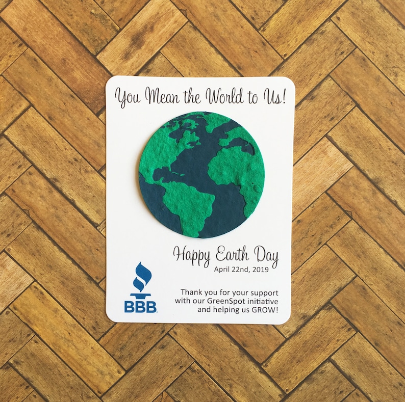 Earth Day Business Cards Plantable Globe Seeded Recycled Paper - Etsy