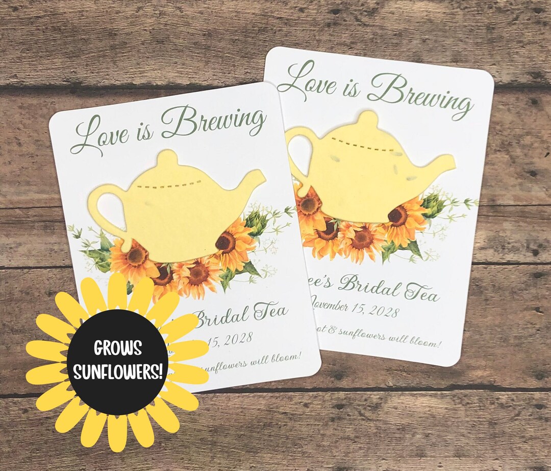 Love is Brewing Sunflower Seed Paper Teapot Favors (set of 12 ...