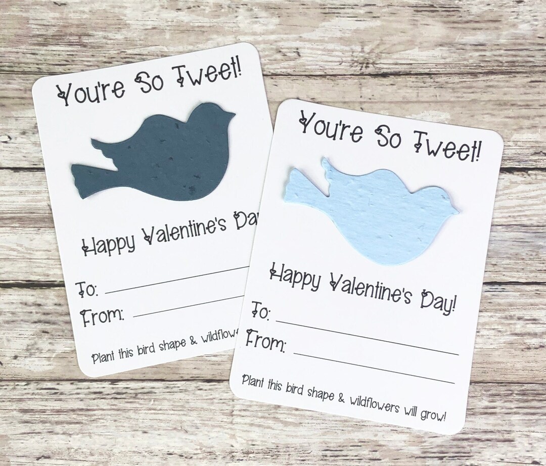 You're so Tweet Bird Themed Valentine's Day Plantable Seed Recycled ...