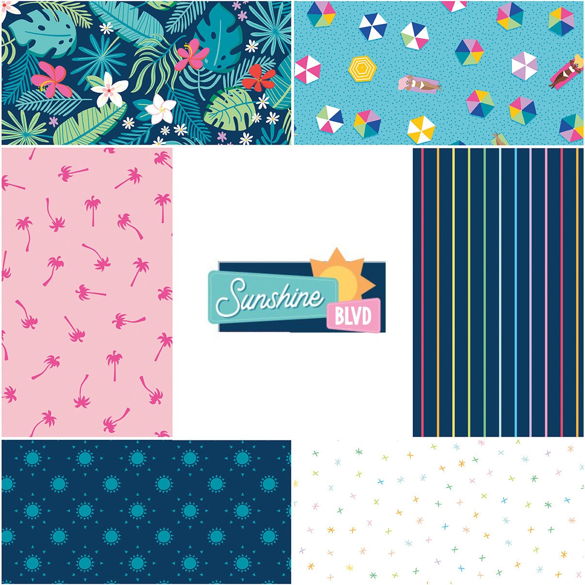 5-inch Stacker "sunshine Blvd" Pre-cut Quilt Squares Fabric by Riley ...