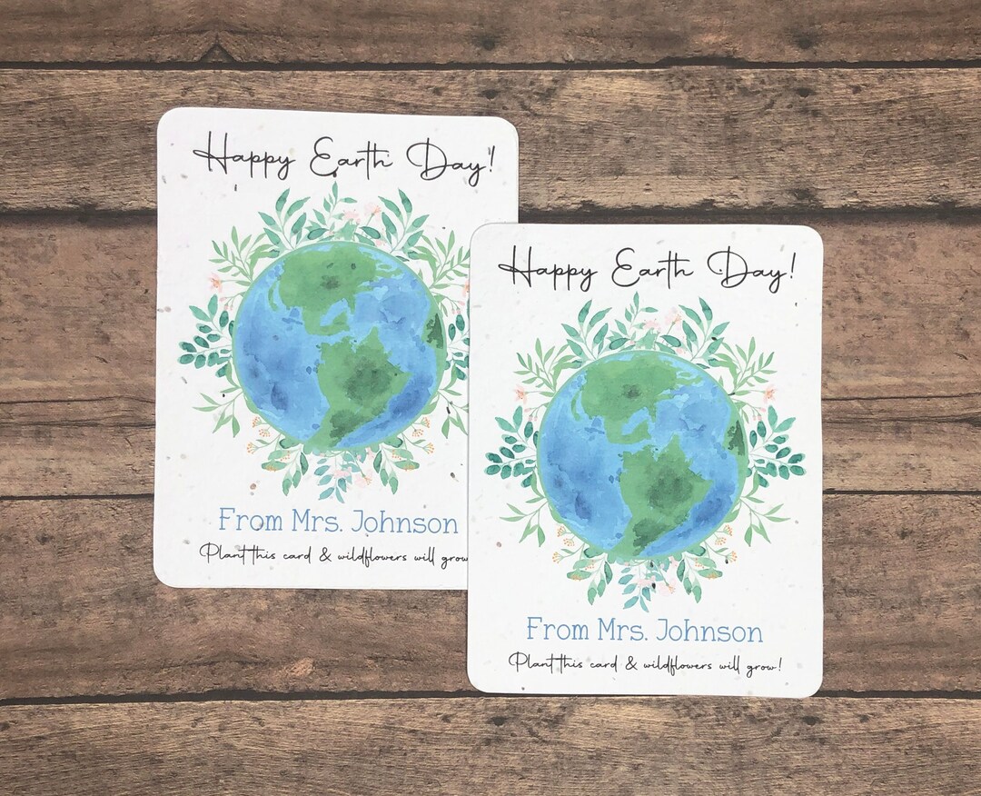 Watercolor Earth With Floral Frame Earth Day Cards (set of 12 ...