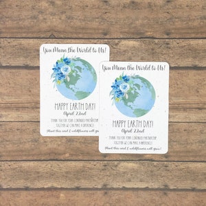 Watercolor Flowers Earth Day Design Plantable Full Seed Paper Cards ...