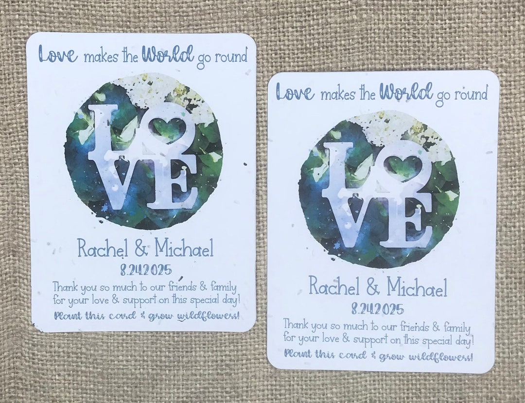 LOVE Earth Design Plantable Full Seed Paper Wedding Favors (set of 12 ...