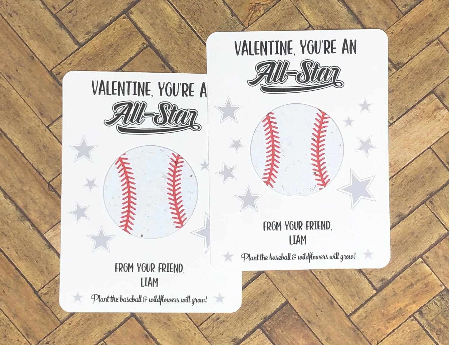 12 All Star Baseball Theme Valentine's Day Plantable Seed Recycled ...