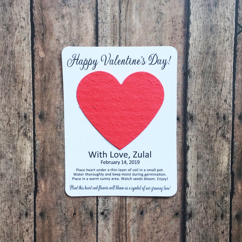 Happy Valentine's Day Plantable Seed Recycled Paper Favor Cards (set of ...