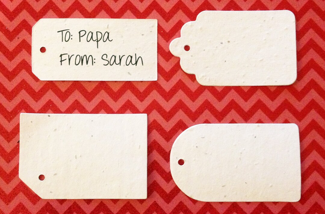 24 Plantable Seed Paper Gift Tags (6 Sets of 4) Plantable Seeded Paper ...
