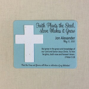 Faith Plants the Seed Poem Plantable Cross Seed Recycled Paper Baptism ...