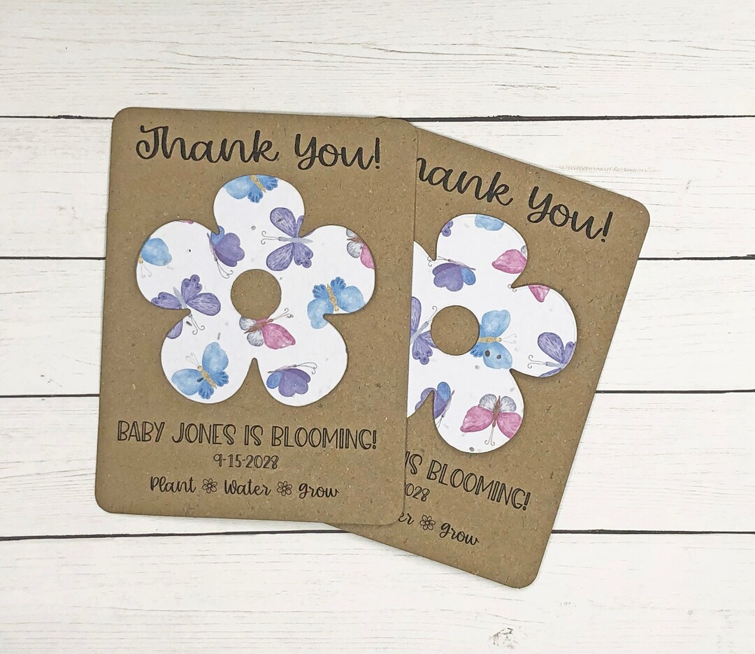 Thank You "spring Butterfly" Seed Paper Flowers Baby Shower Favors (set ...