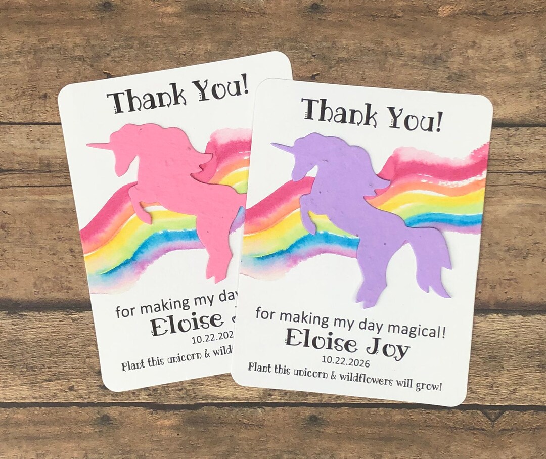 Rainbow Unicorn Magical Birthday Party Favors (set of 12) Plantable ...