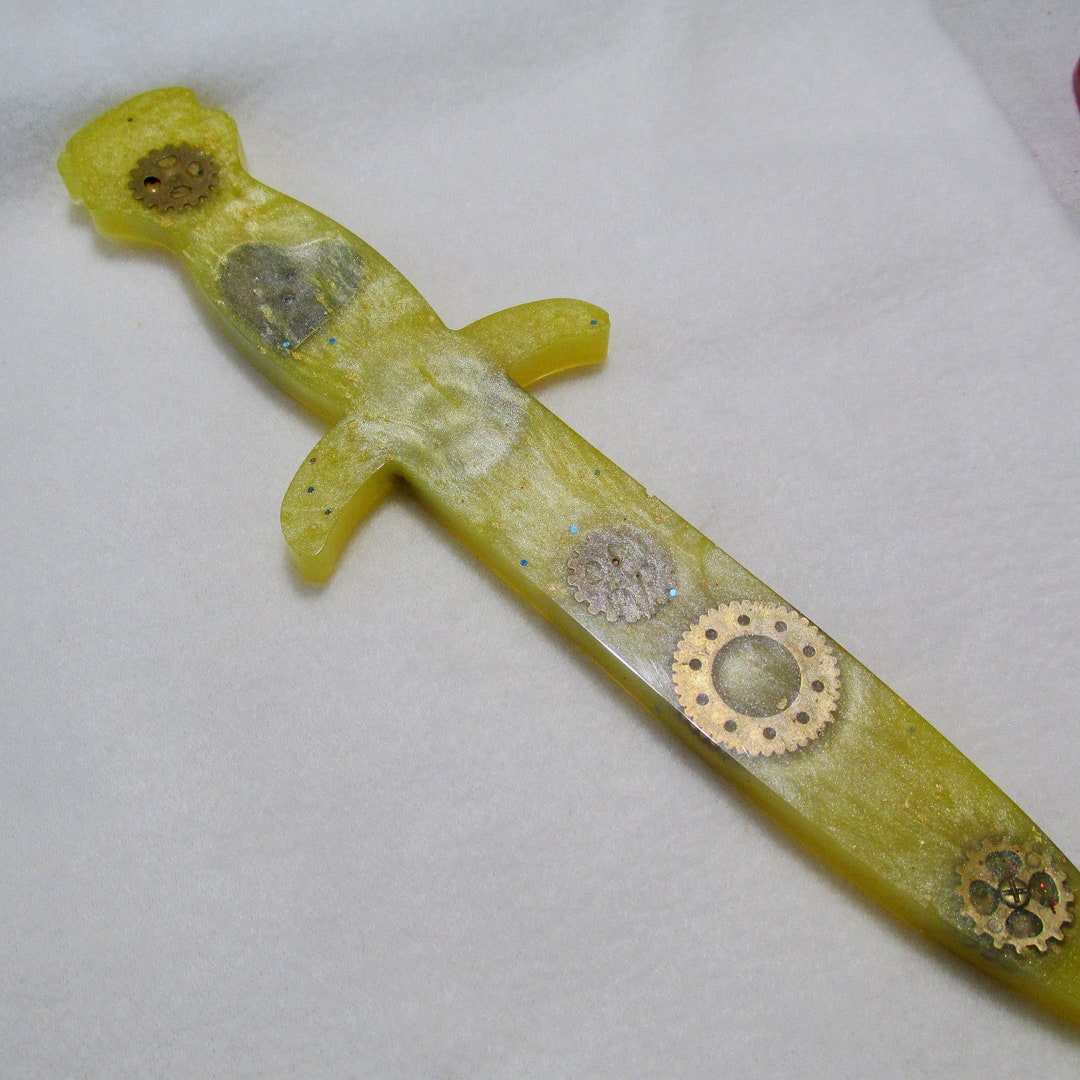Yellow Dagger, Resin Fairy Dagger, Cottage Core Dagger, Athame, - Etsy