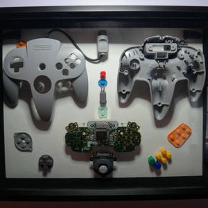 Nintendo64 Controller - Inside View Black Frame Shadow Box (nintendo ...