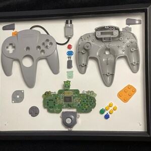 Nintendo64 Controller - Inside View Black Frame Shadow Box (nintendo ...
