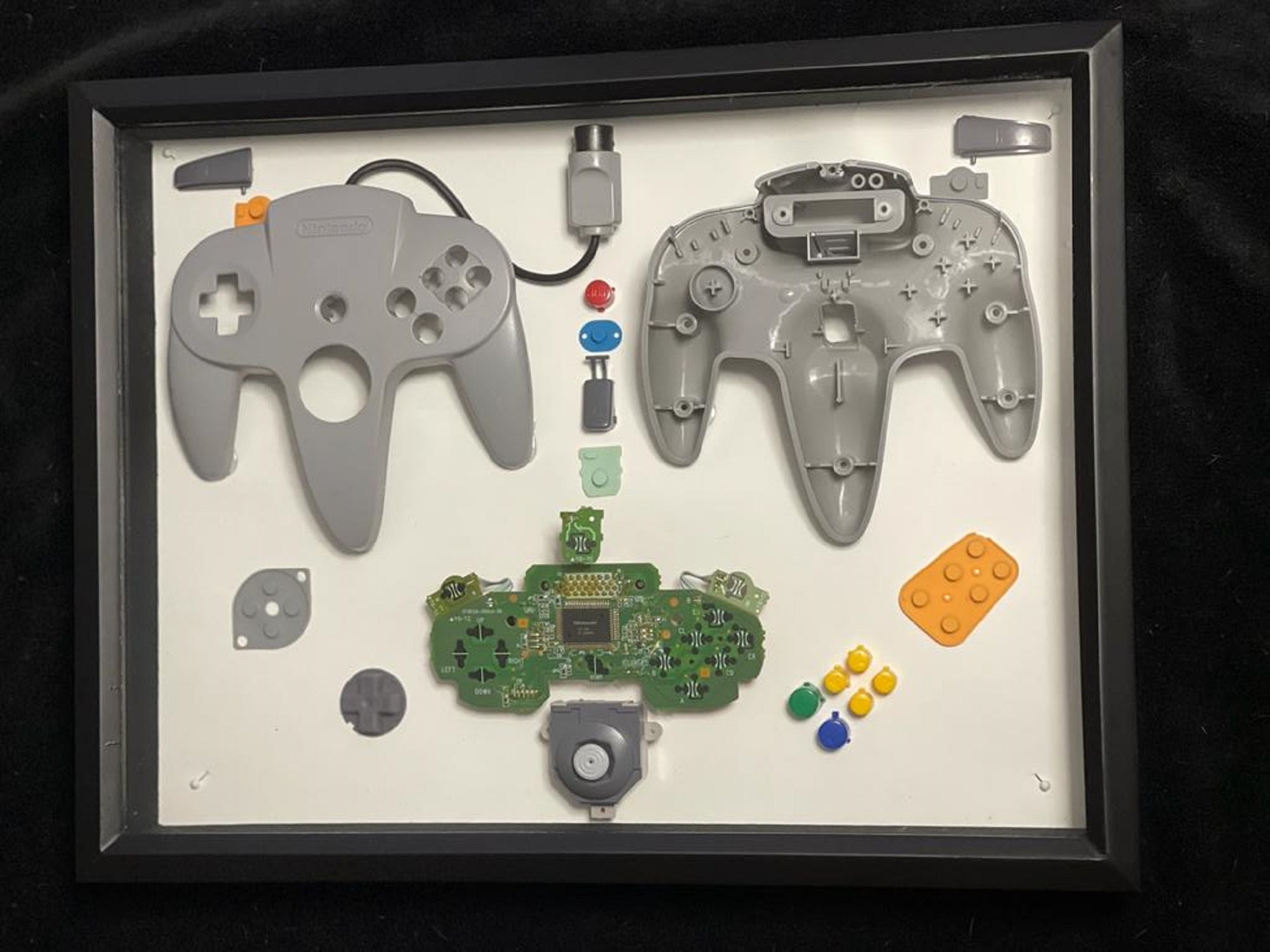 Nintendo64 Controller Inside View Black Frame Shadow Box nintendo ...