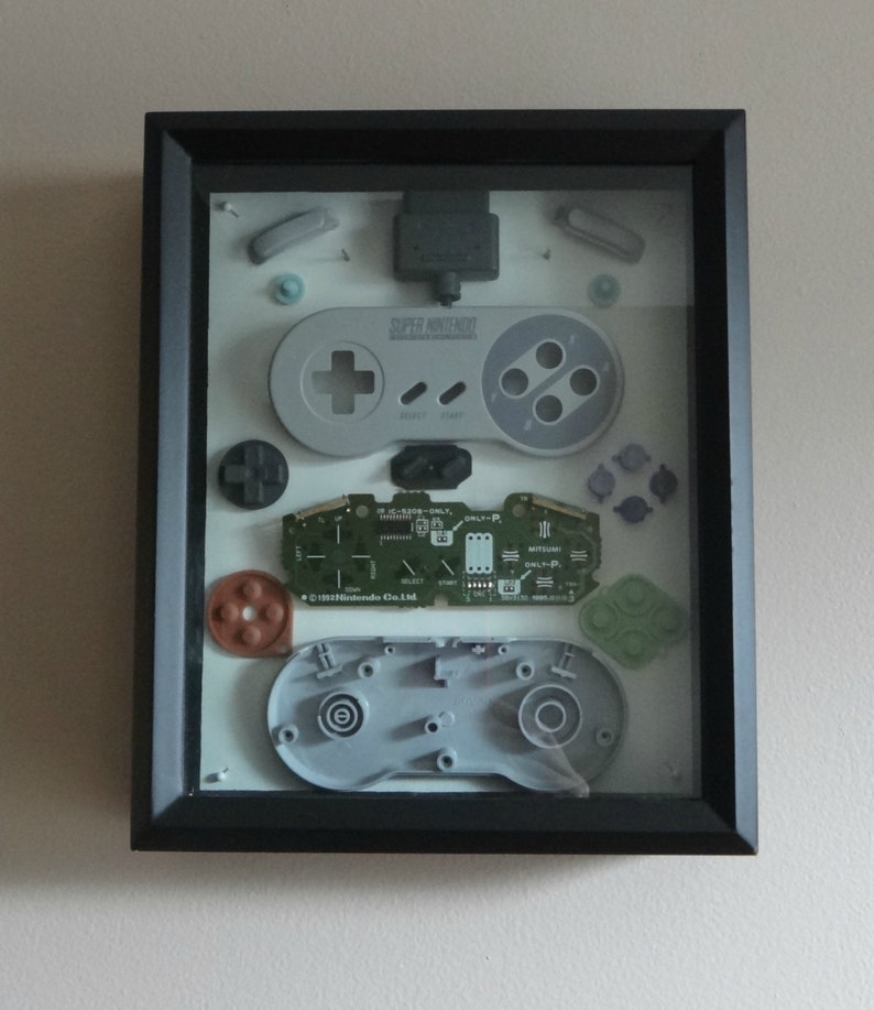 Super Nintendo Controller - Inside View Black Frame Shadow Box ...