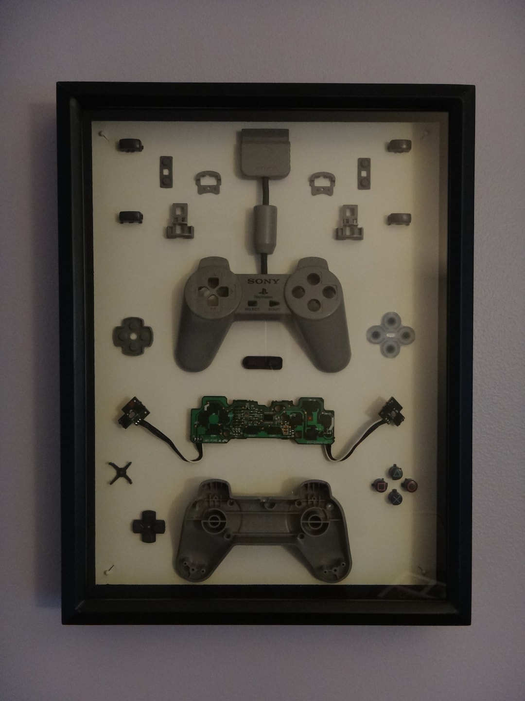 Sony Playstation Controller Inside View Black Frame Shadow Box original ...