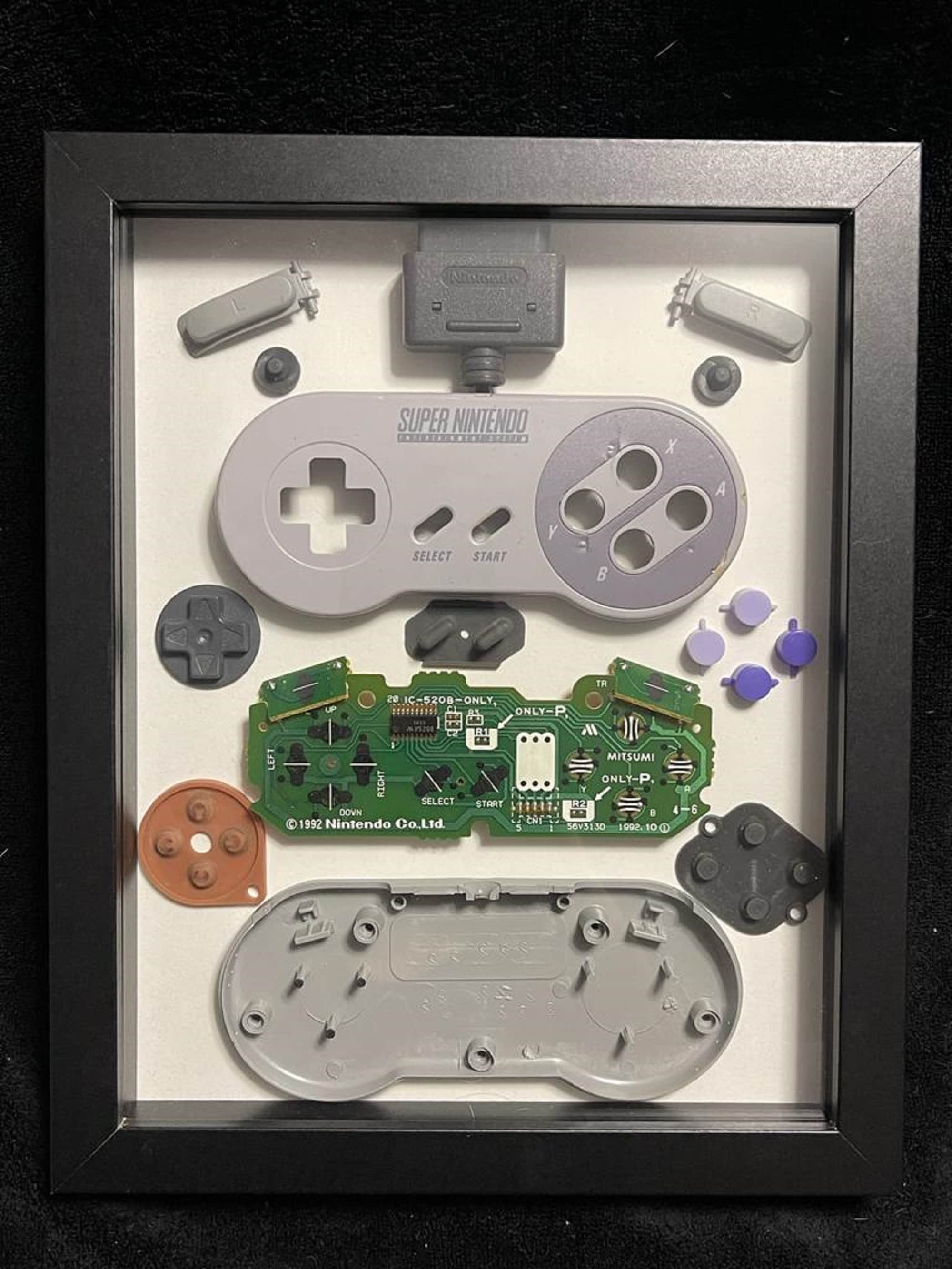 Super Nintendo Controller Inside View Black Frame Shadow Box original ...
