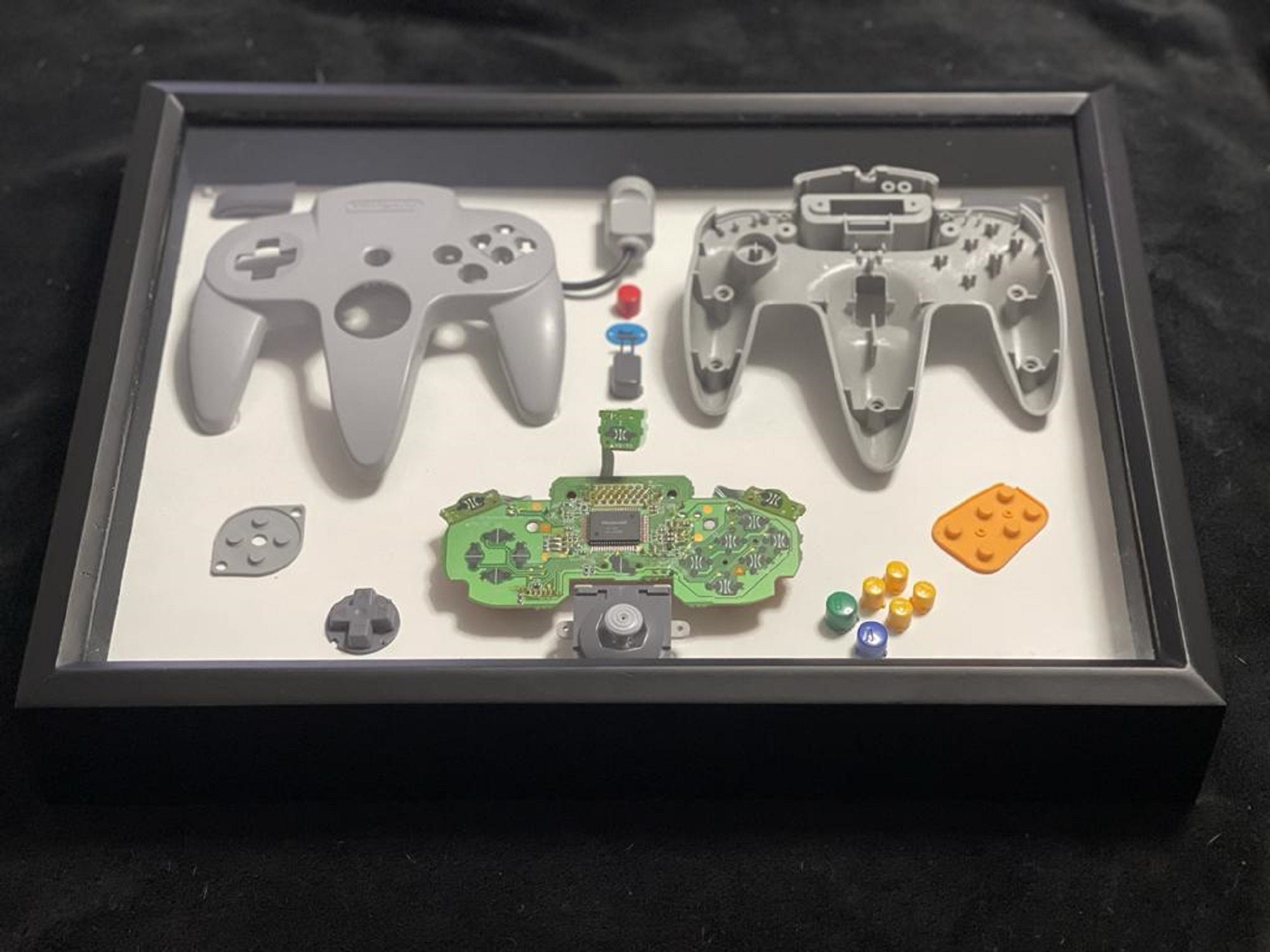 Nintendo64 Controller Inside View Black Frame Shadow Box nintendo ...