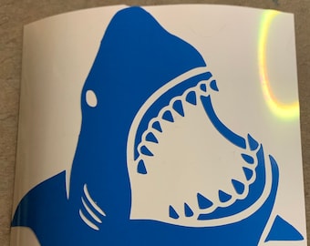 Great White Shark Vinyl Decal Custom Sizes and Several Colors Available ...