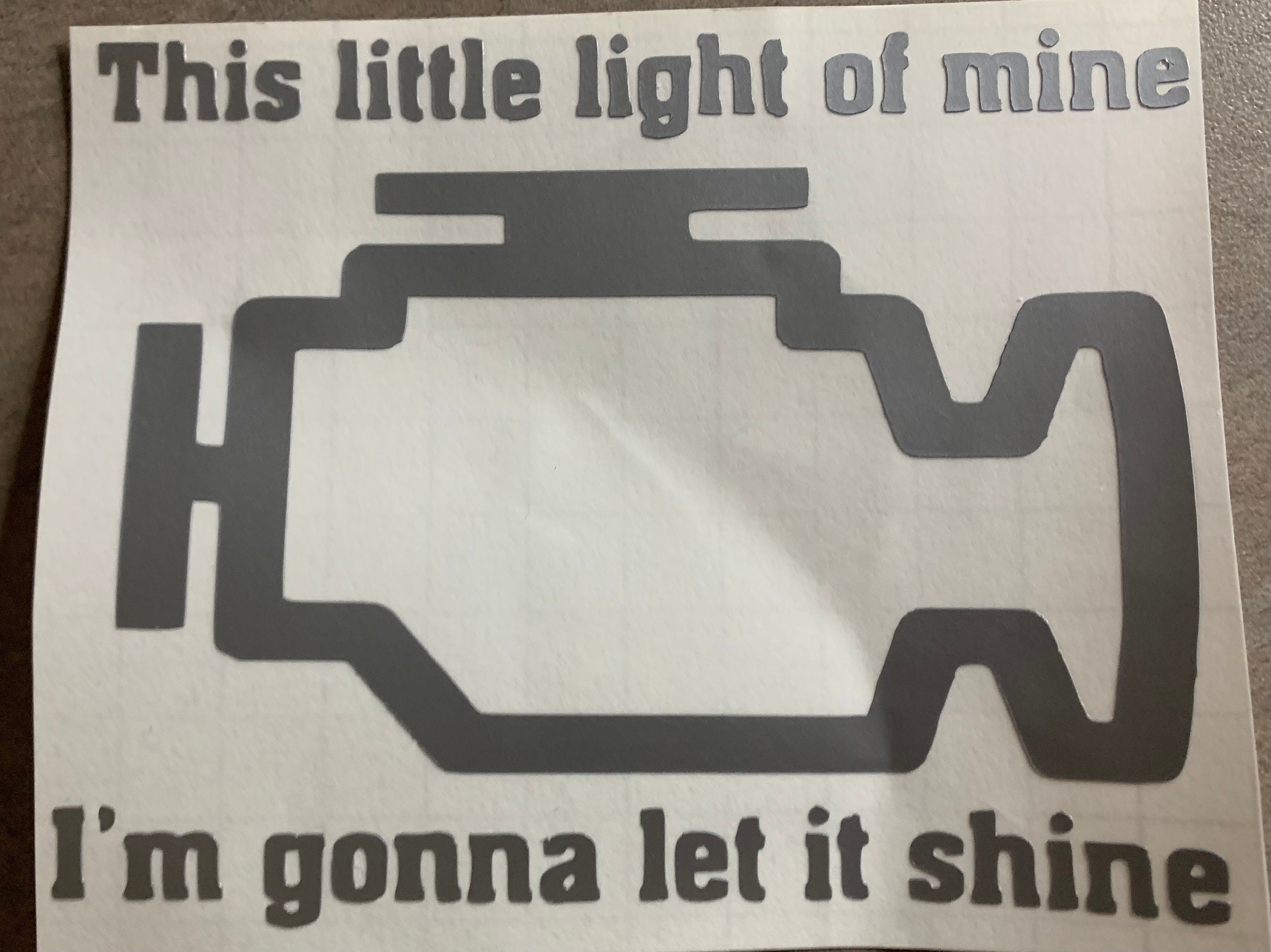 Check Engine Light Funny Car Vinyl Decal | Etsy