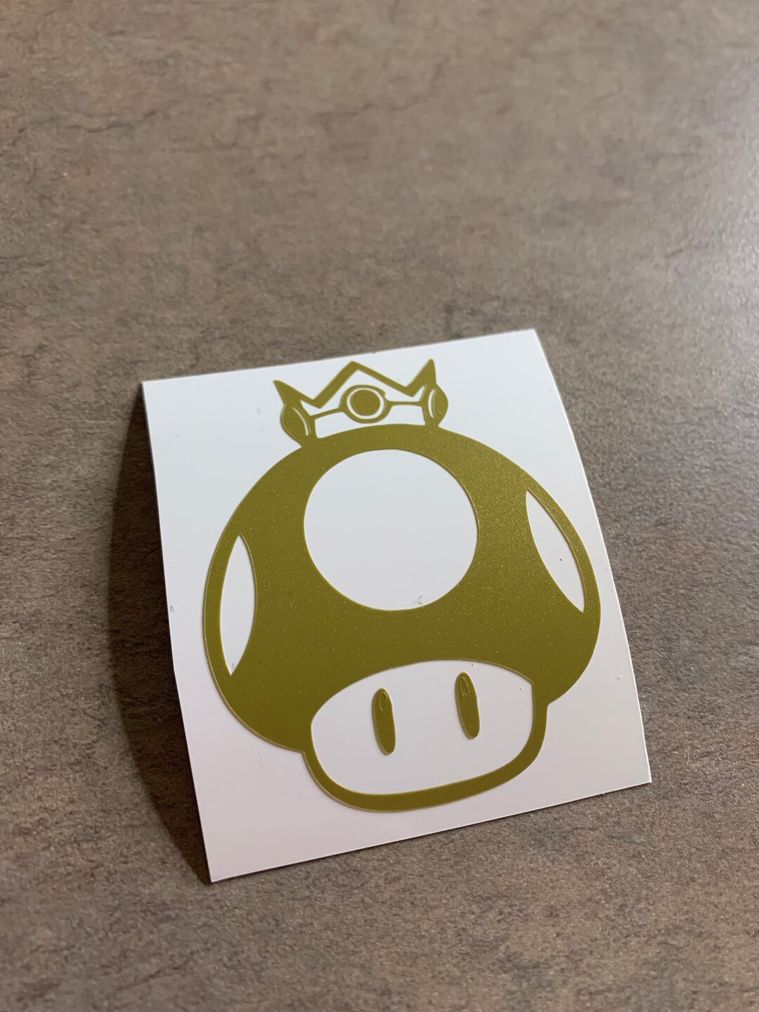 Super Mario Bros Inspired Golden Mushroom Vinyl Decal - Etsy
