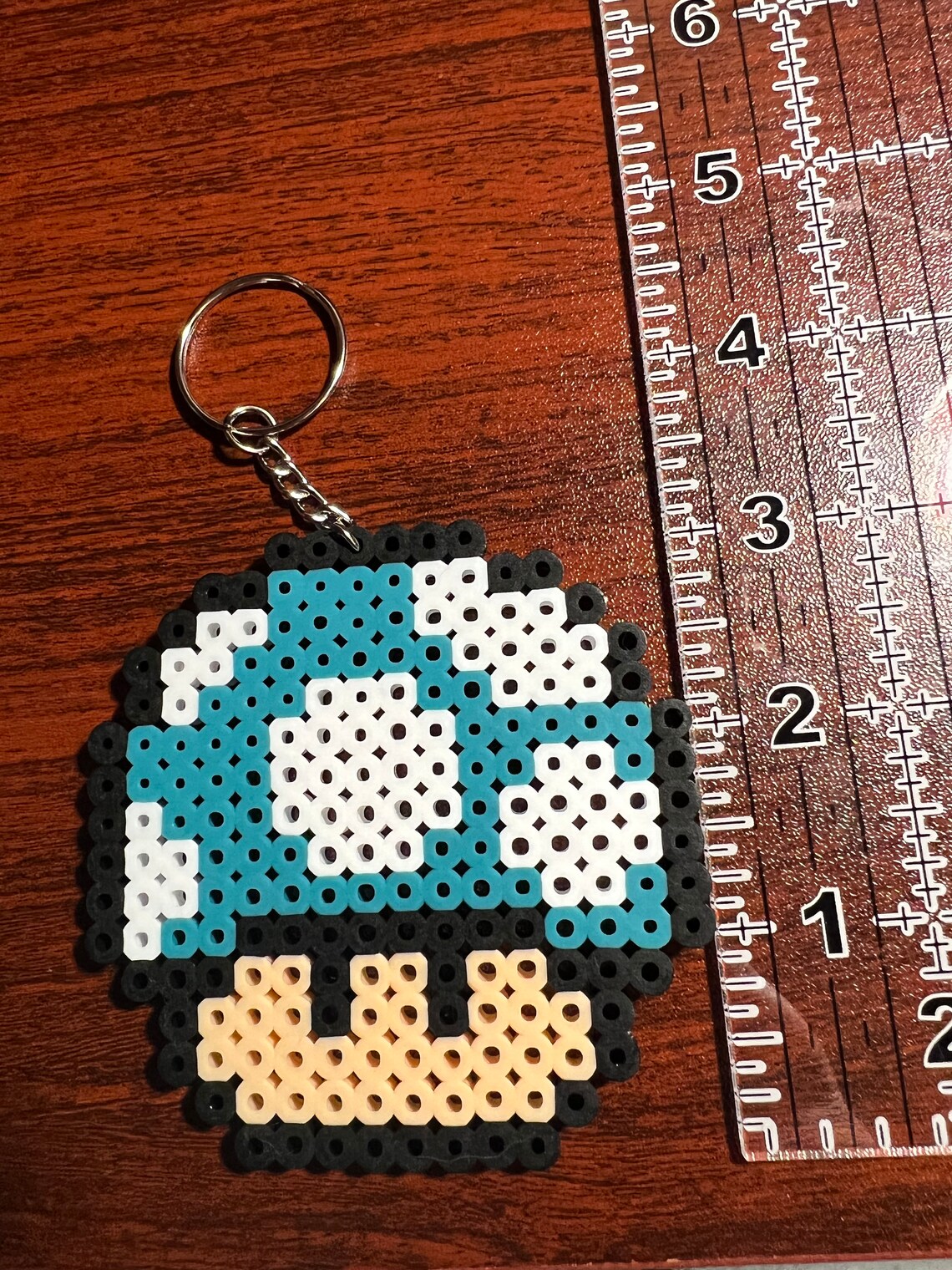 Super Mario Bros Inspired Mushroom Keychain Magnet Perler Bead - Etsy
