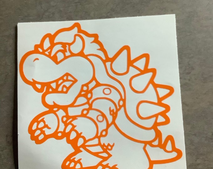 Bowser Mario Bros Vinyl Decal, Laptop Decal, Nerdy Sticker, Retro ...