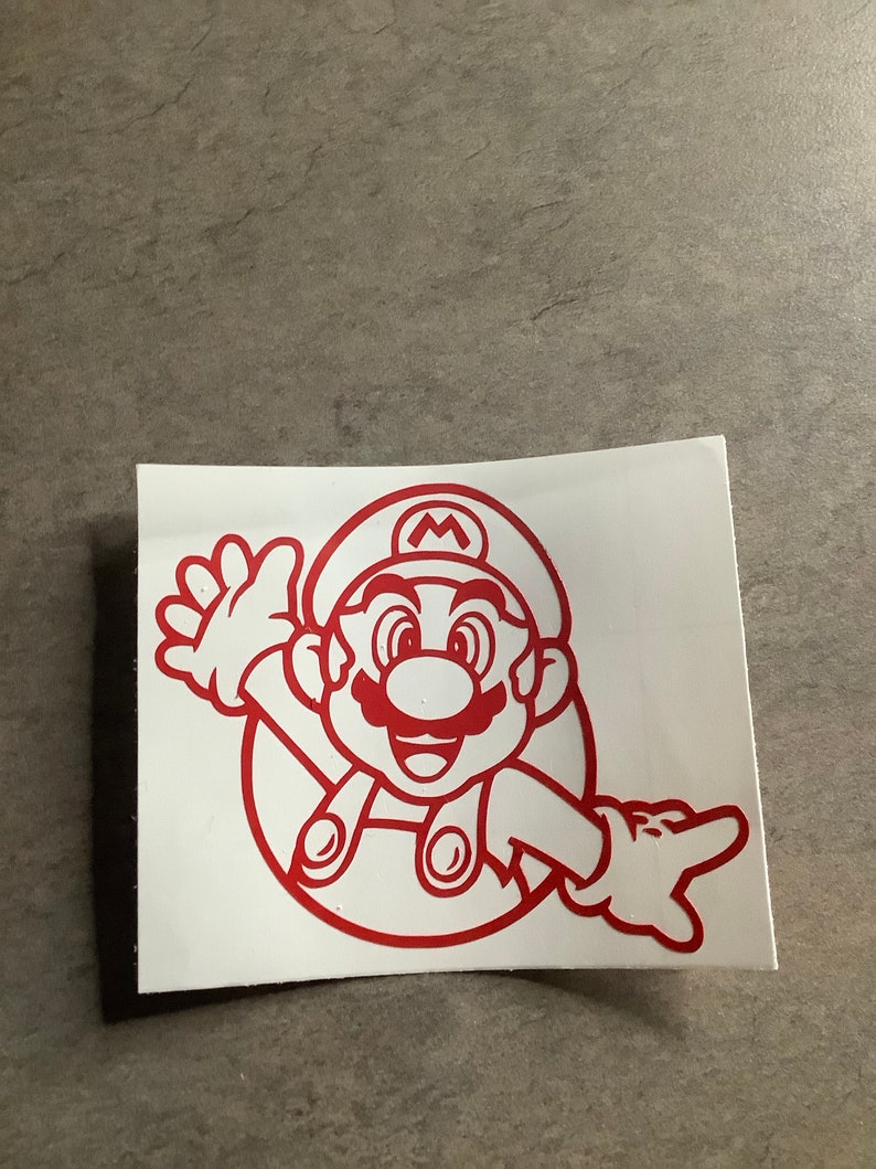 Super Mario Bros Inspired Mario Portrait Vinyl Decal - Etsy