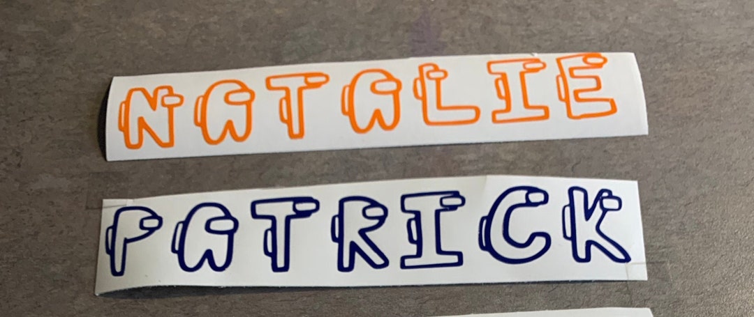 Custom Among Us Inspired Font Name Vinyl Decals - Etsy