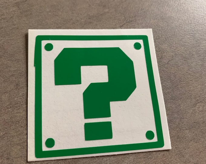 Super Mario Bros Inspired Question Mark Item Block Vinyl Decal - Etsy