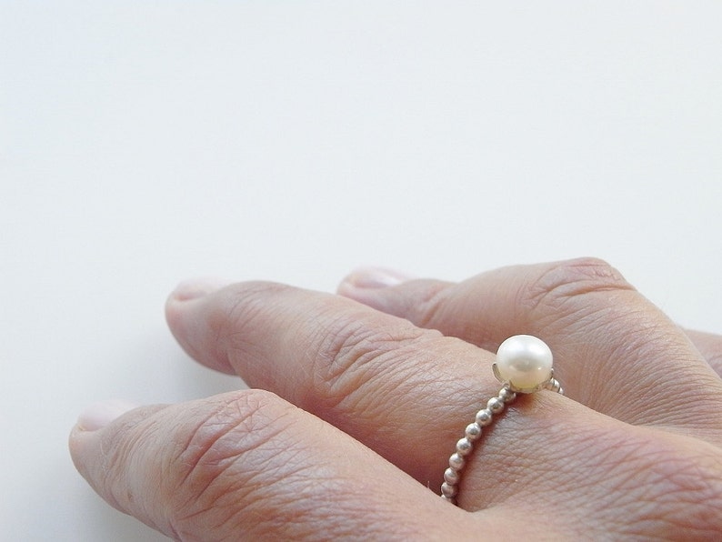 Pearl ring. Handmade sterling silver ring. Freshwater pearl | Etsy