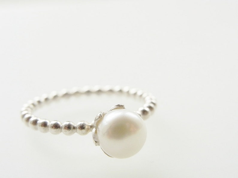 Pearl ring. Handmade sterling silver ring. Freshwater pearl | Etsy