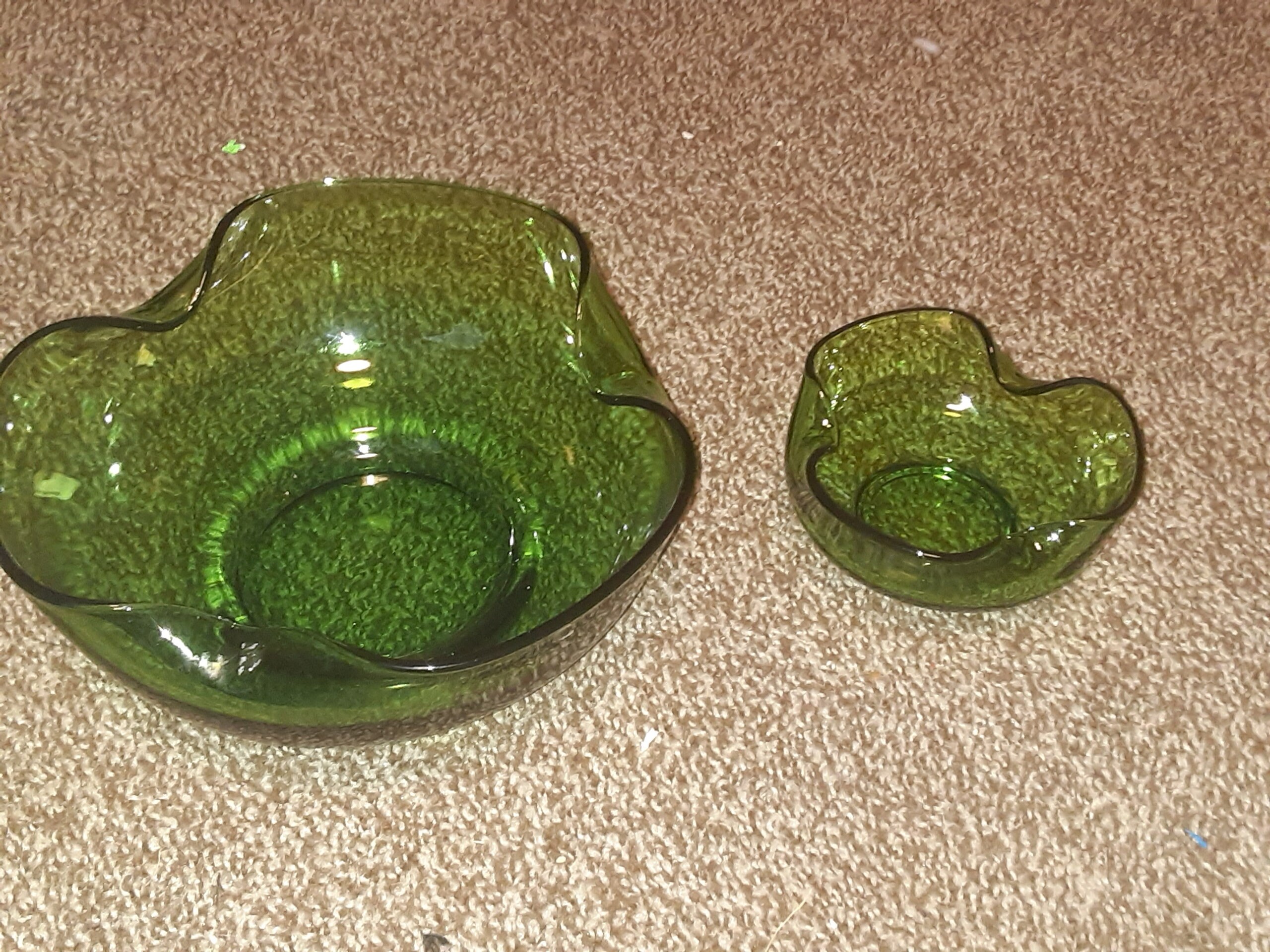 Vintage BOHO Anchor Hocking Green Bowl Set. Can Be Used as a - Etsy
