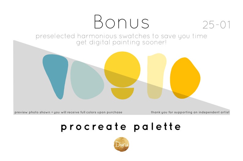 Daffodils Yellow PROCREATE COLOR PALETTE iPad Digital Download Colour ...