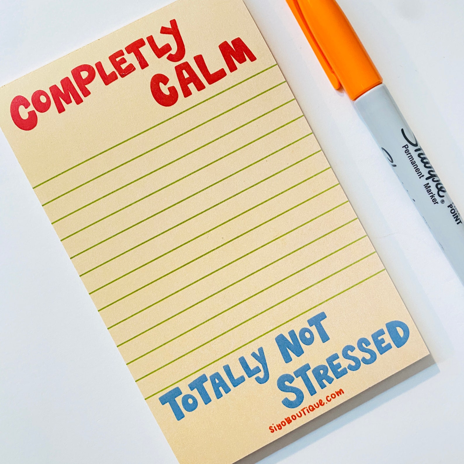 Completely Calm Notepad Sarcastic Desk Notepad Funny To-Do | Etsy