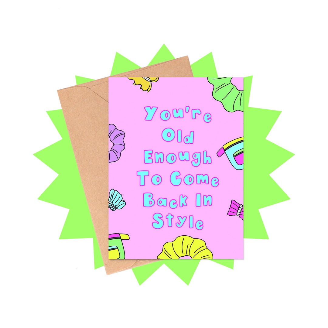 Back in Style Birthday Card, Millennial Birthday Card, 30th Birthday ...