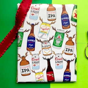 Reinbeer Gift Wrap, Beer Wrapping Paper, Funny Christmas Wrapping Paper ...