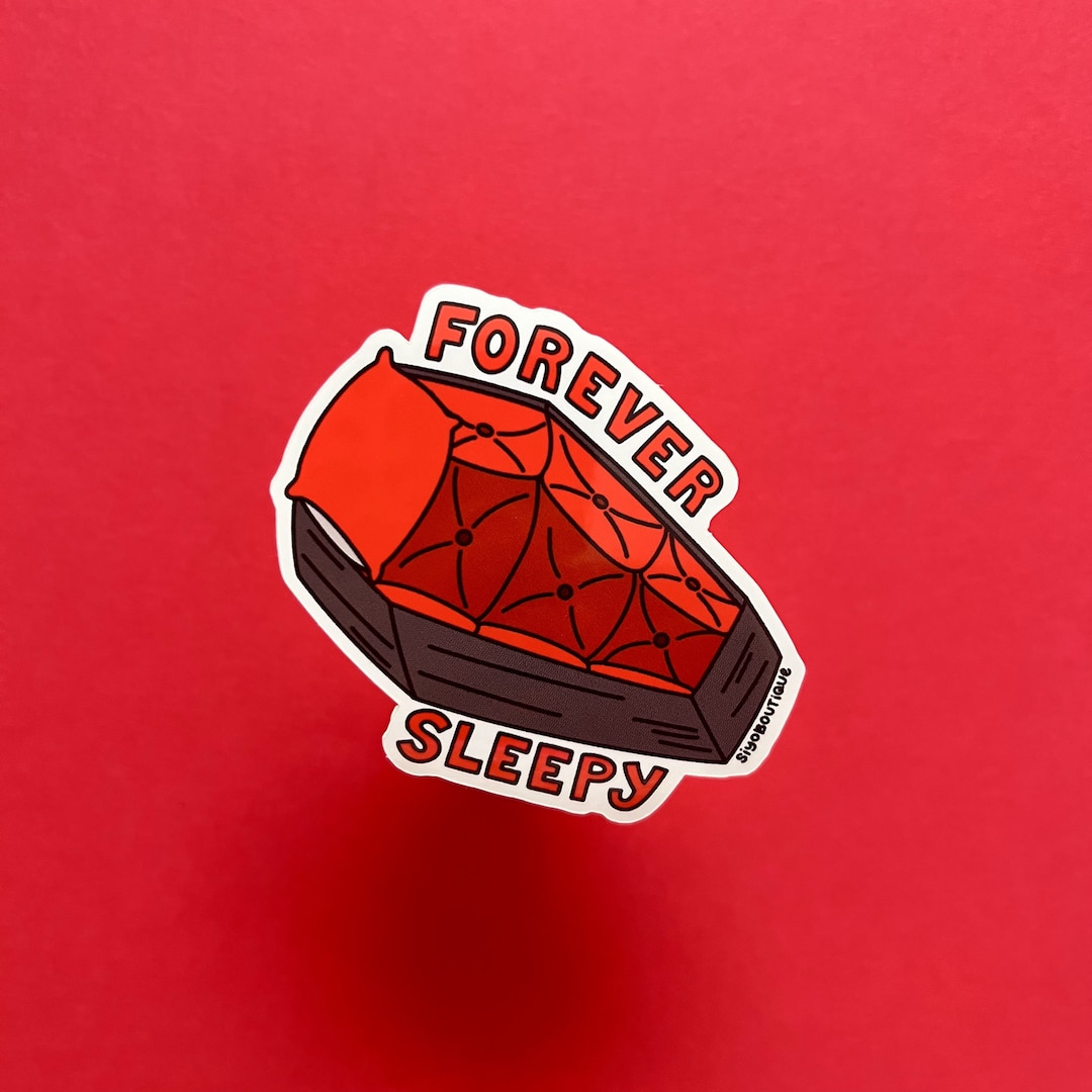 Forever Sleepy Coffin Sticker, Halloween Vinyl Sticker, Halloween ...